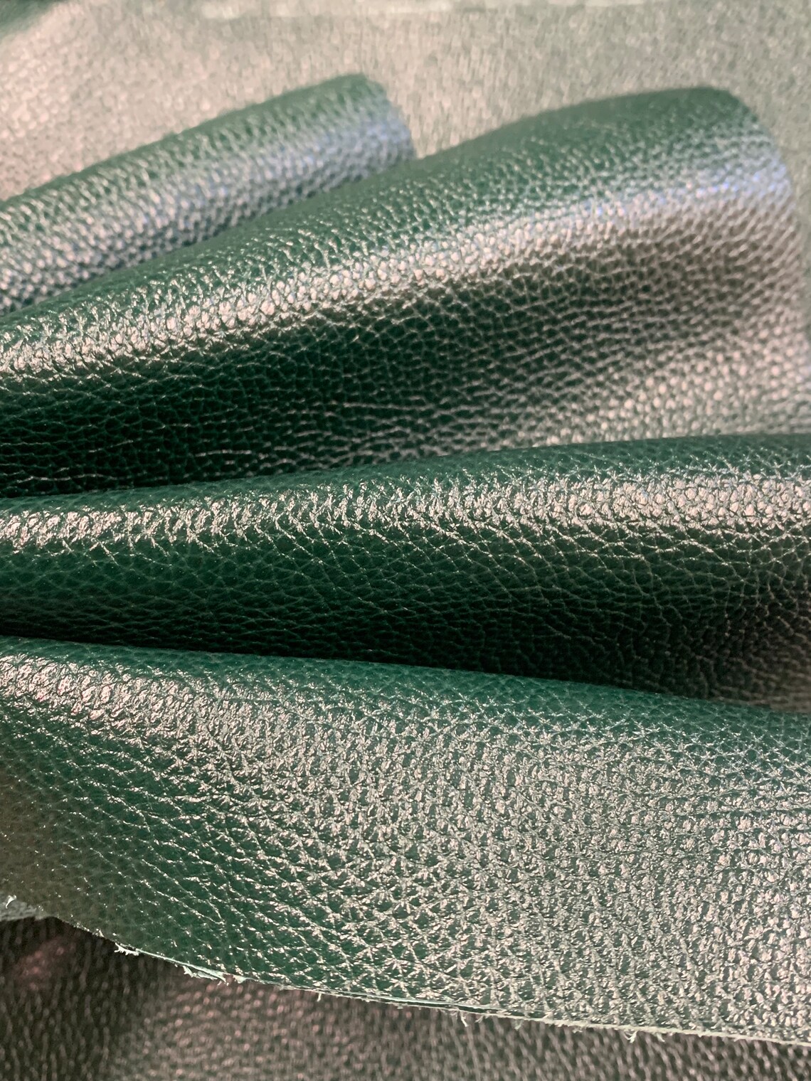 Green Leather Emerald Pebbled Milled Textured Cow 1.5mm | 3-4 Oz| Real ...