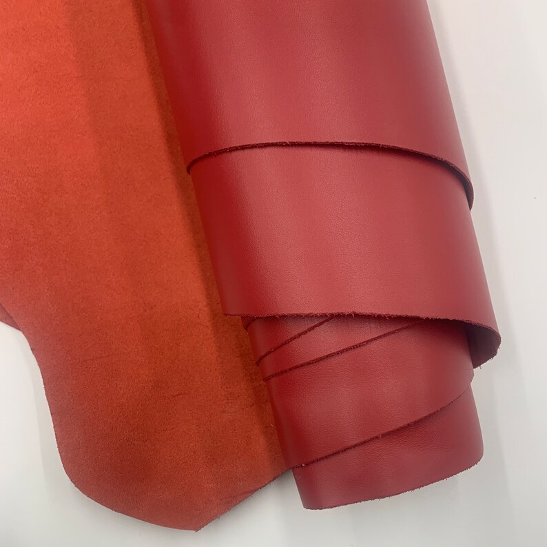 Red Leather Matt Colour Nappa Hide Natural Skin | Thickness 1.5 Mm | 4 ...