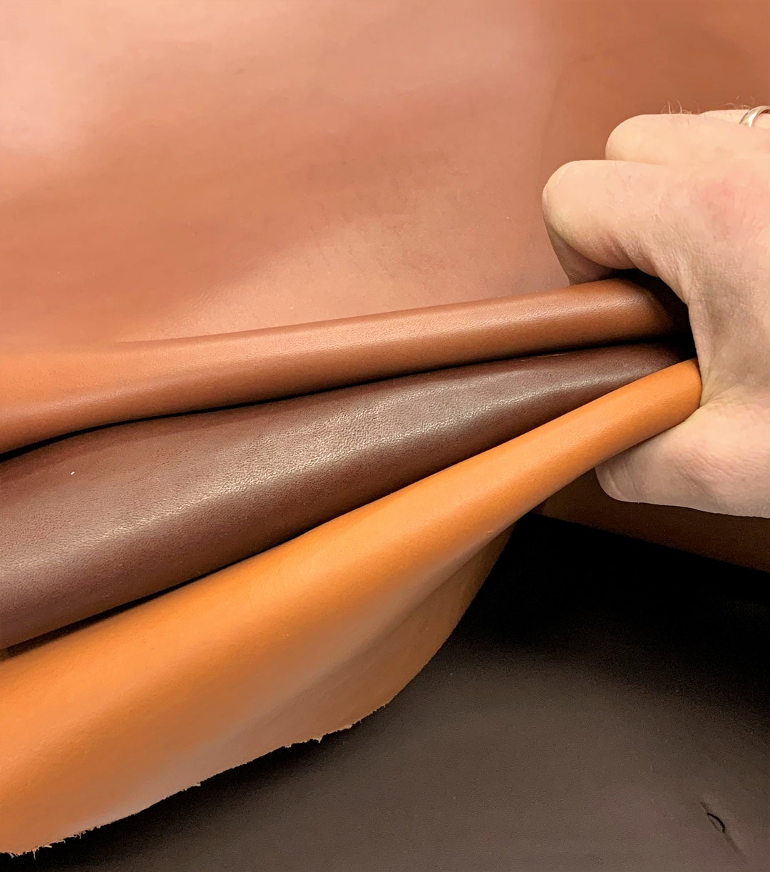 Thick Leather Sheets | 5-6 Oz | 1.8 - 2.6mm | Buffallo Bizon Bull Brown ...