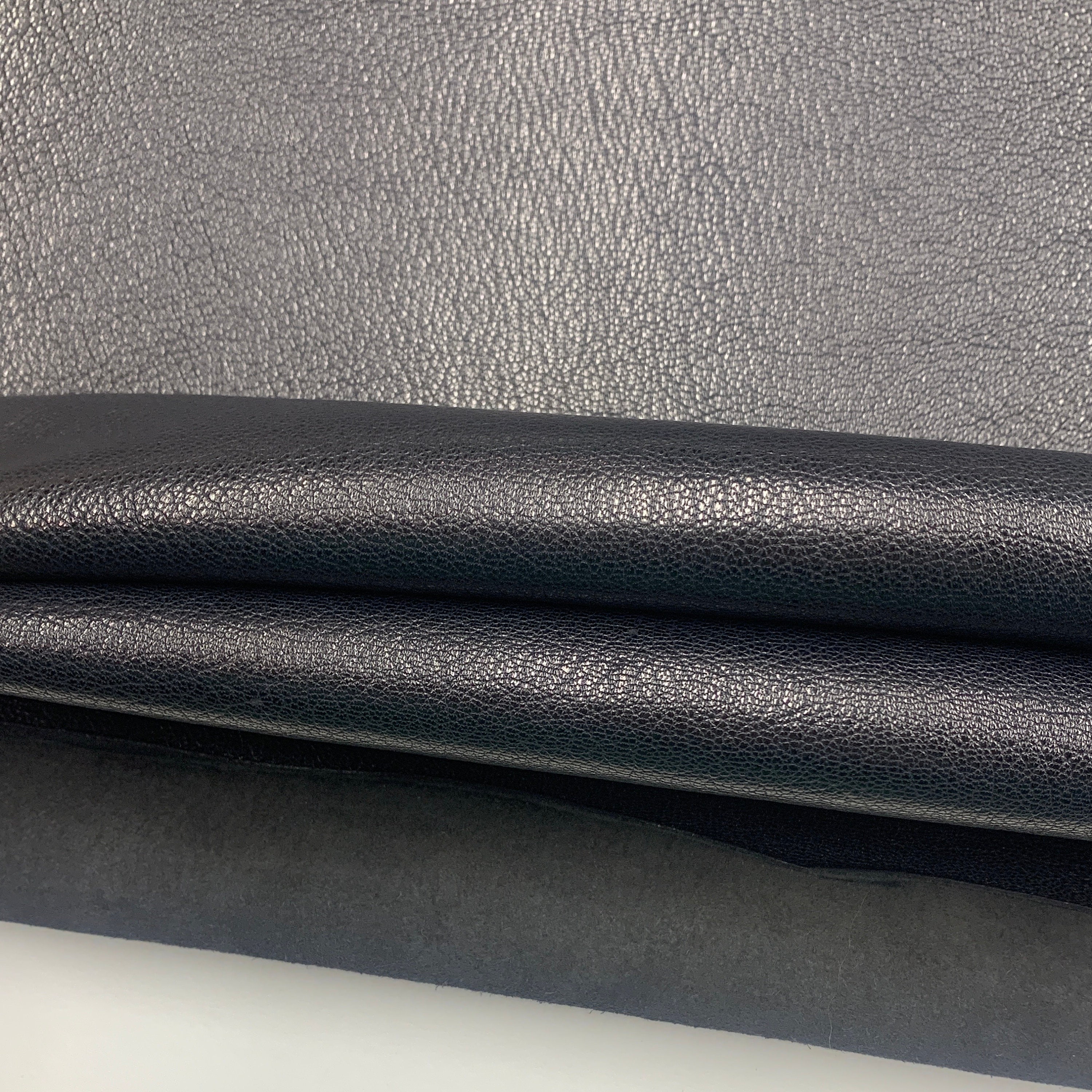 Black Leather Textured Goat Hide | 1.5 Mm 3-4oz | Soft, Shiny, Glossy ...