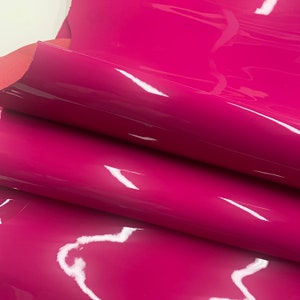 Pink Patent Leather Raspberry |2-3 Oz 1 Mm | Glossy Precut Panels ...
