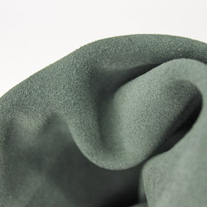 Suede Dark Green Sage Natural Leather 1.2/1.4 Mm 3-4 Oz Pre | Etsy