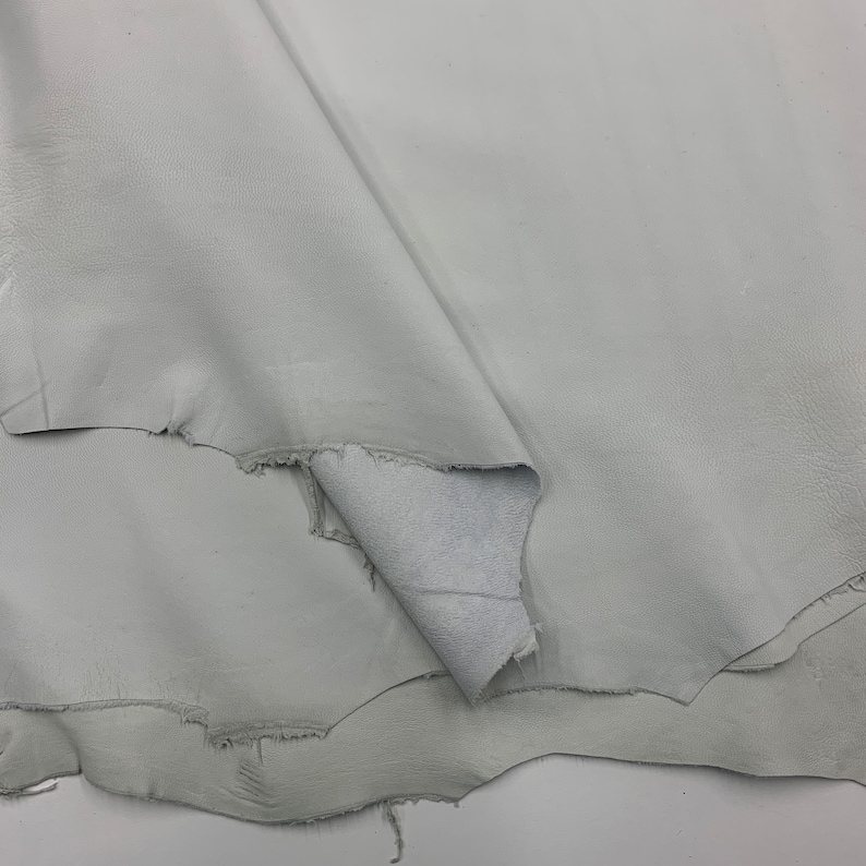 Thin Leather off White | 0.6 Mm 1-2oz | Light Gray | Sheep Hides Skins ...
