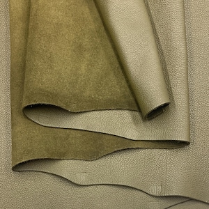 Green Leather Olive Khaki Pebbled Milled Dark Natural 2 Mm | 5 Oz Hide ...