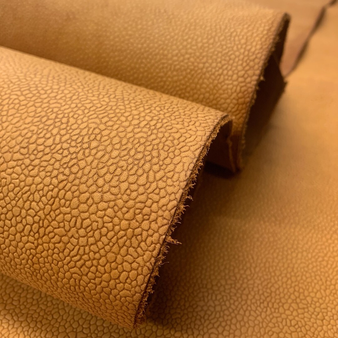 Tan Brown Leather Matt Pebbled Natural Hide Skin Real Cow Skin Floater ...