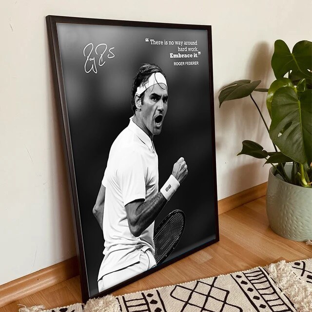 Roger Federer Poster, Famous Motivational Quotes Premium Matte Vertical ...