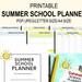 Summer School Planner Printable, Undated Calendar, Weekly Assignment ...