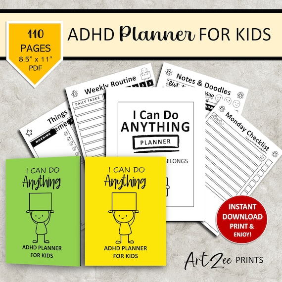 Printable Kids Daily Weekly Planner ADHD Kids Planner PDF | Etsy