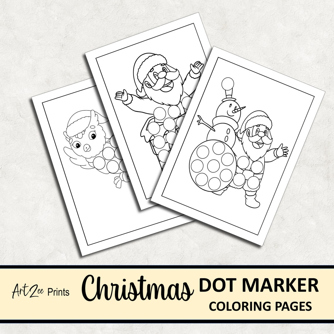 Cute Christmas Dot Marker Coloring Printable Pages for - Etsy