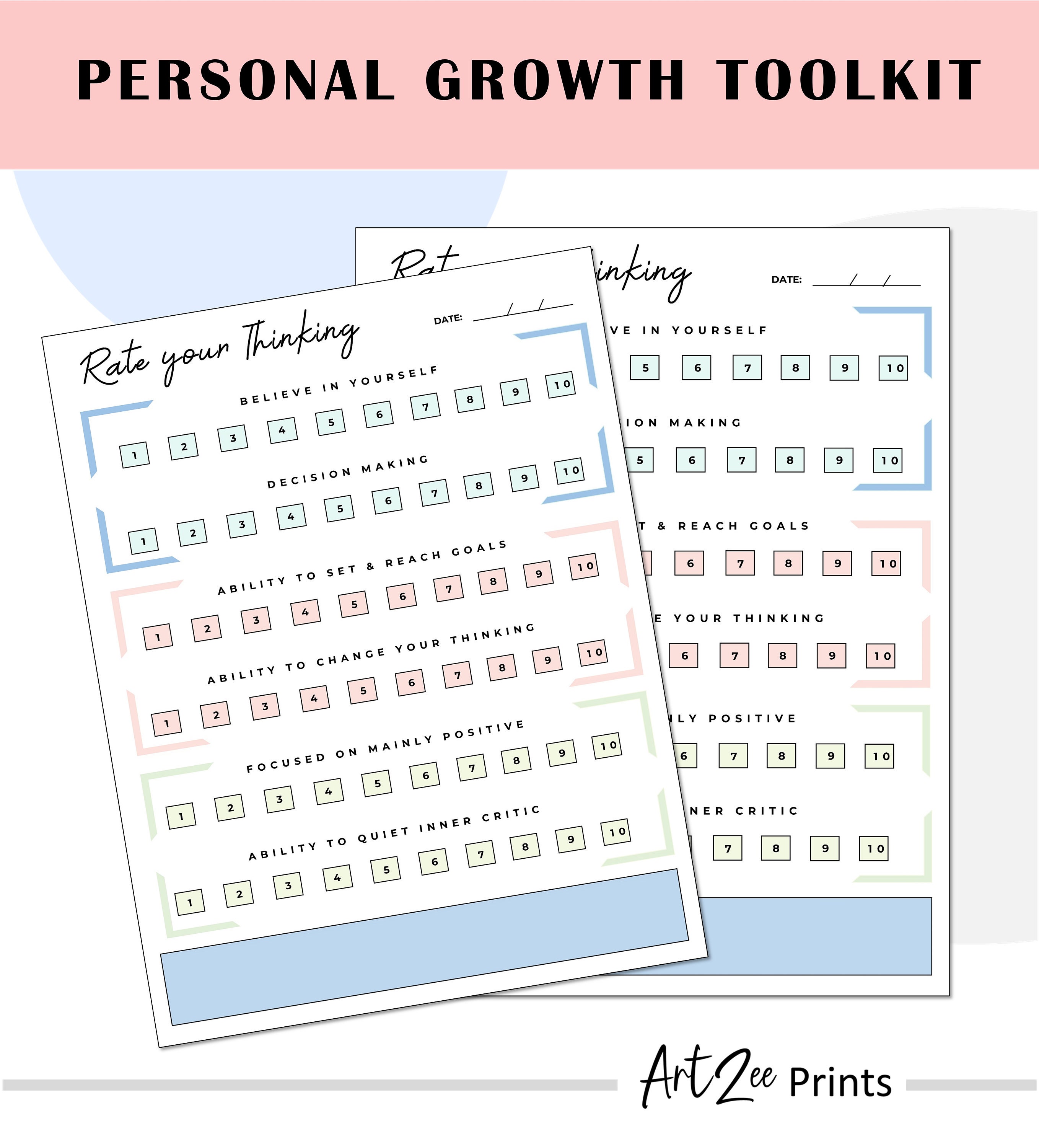 Personal Growth Planner Printables Self-care Kit With SMART Goals ...