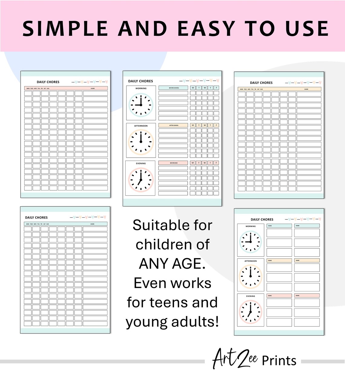 Editable Kids Daily Checklist Printable Chore Charts for - Etsy