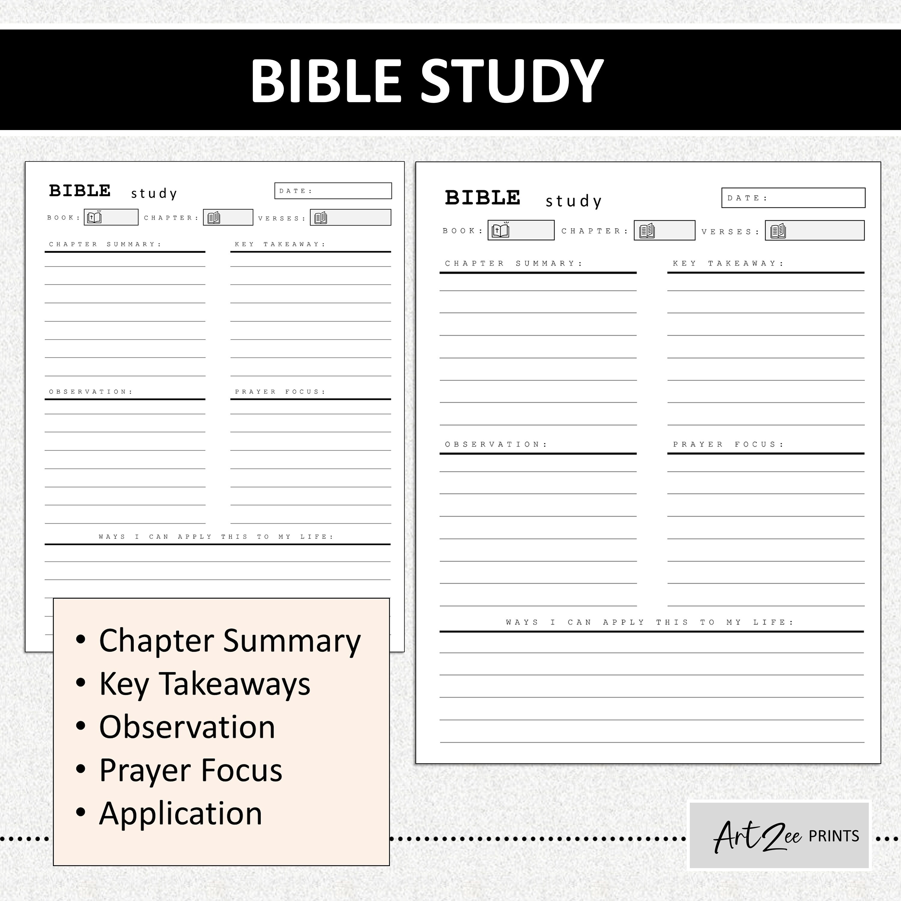 Faith Based Bible Scripture Study Journal Planner for Men and Women ...