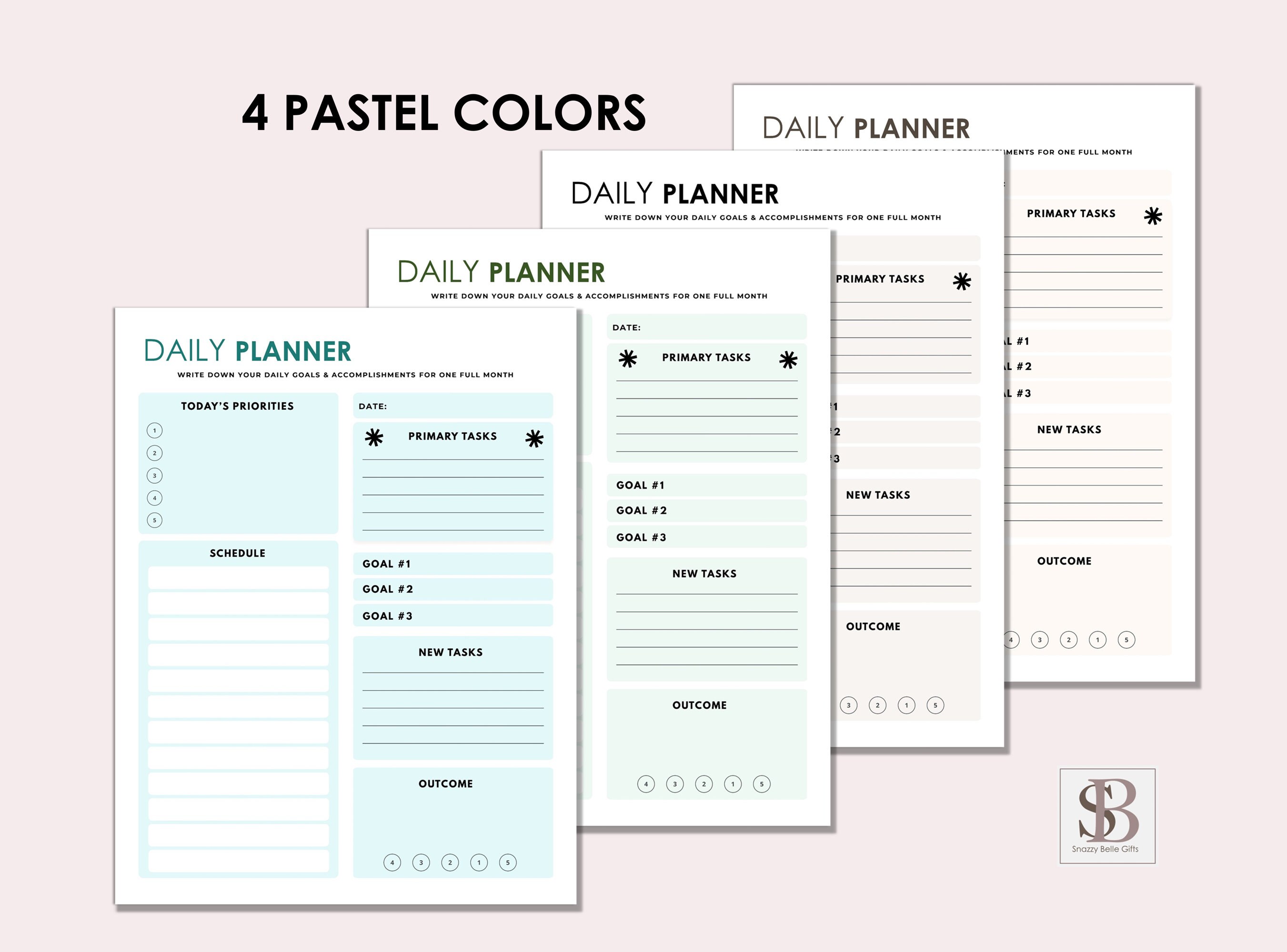 Daily Planner Printable, Minimalist Productivity Planner, to Do List ...