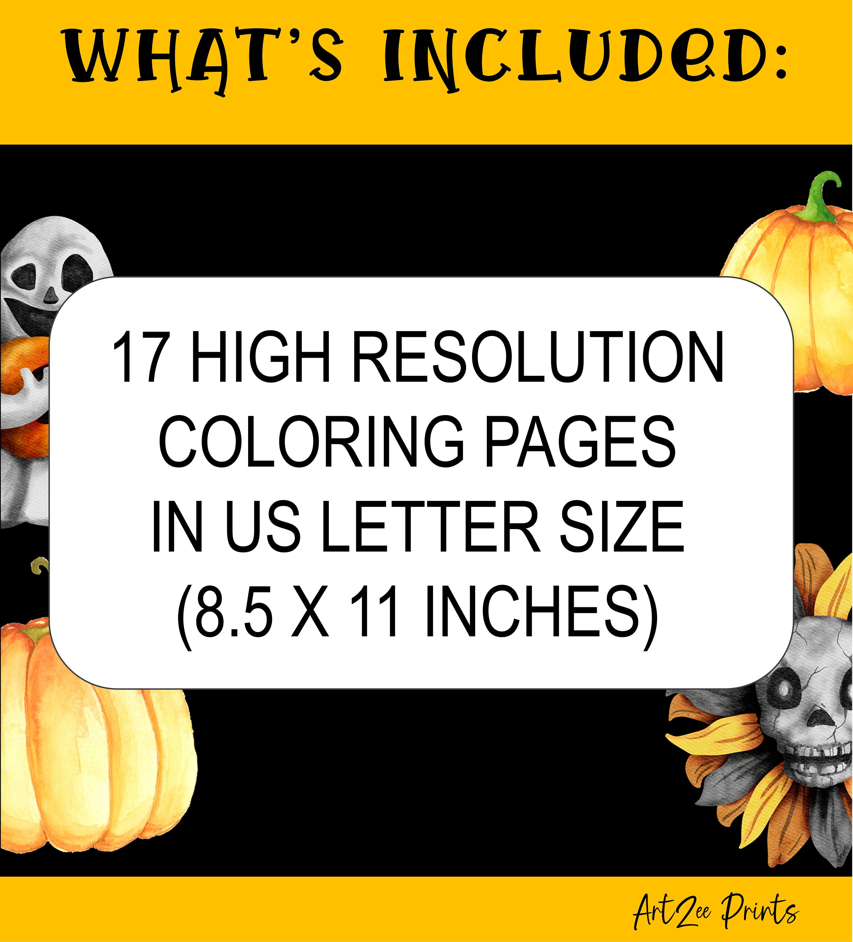 Halloween Coloring Pages for Kids, Bundle of 13 Sheets, Digital Instant ...