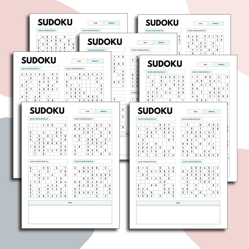 Sudoku Puzzle Book 9x9 Grid Hard Math Puzzle Activities for Adults 8.5 ...