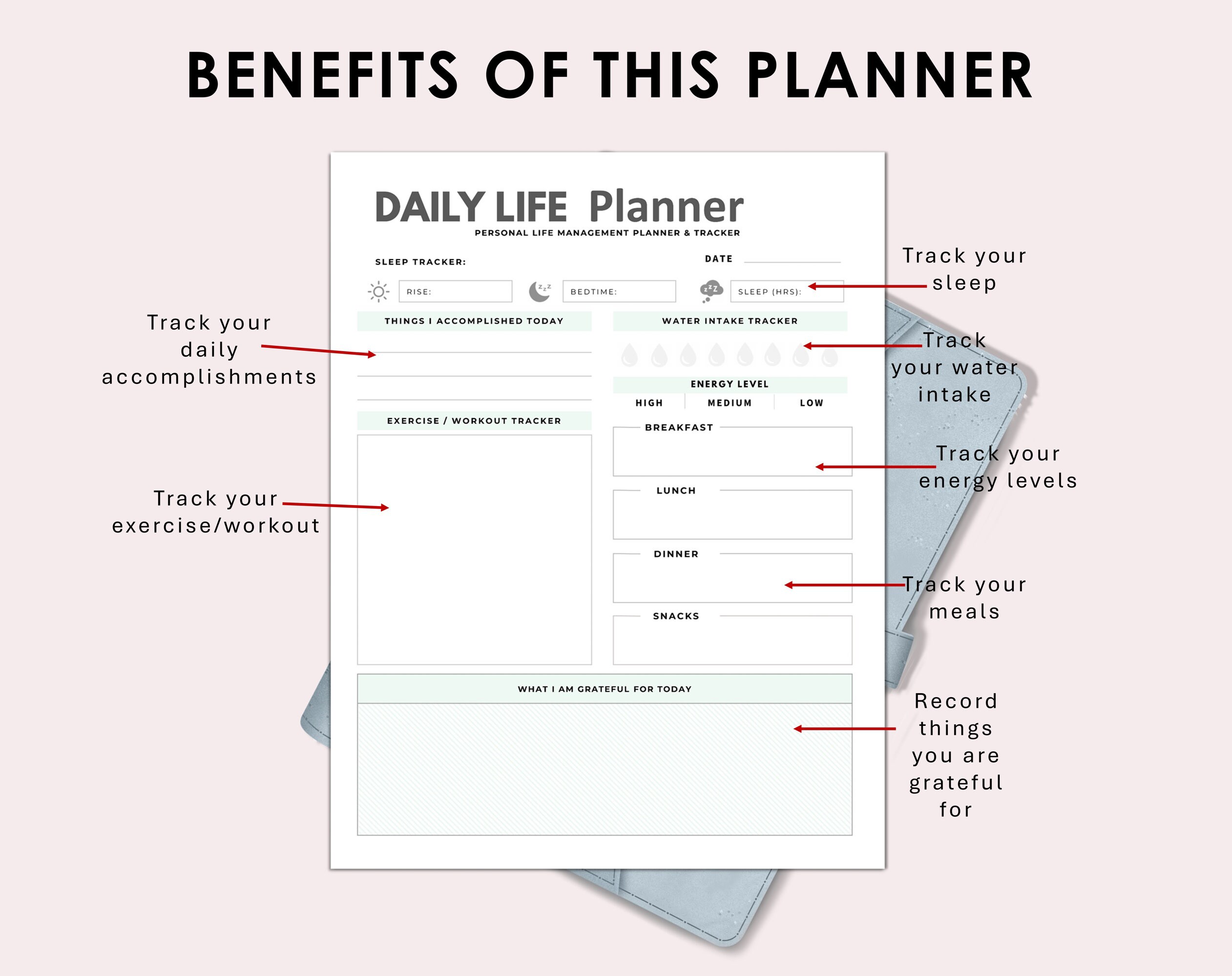 Printable Life Planner, Wellbeing Template, Wellness Tracker, Life ...