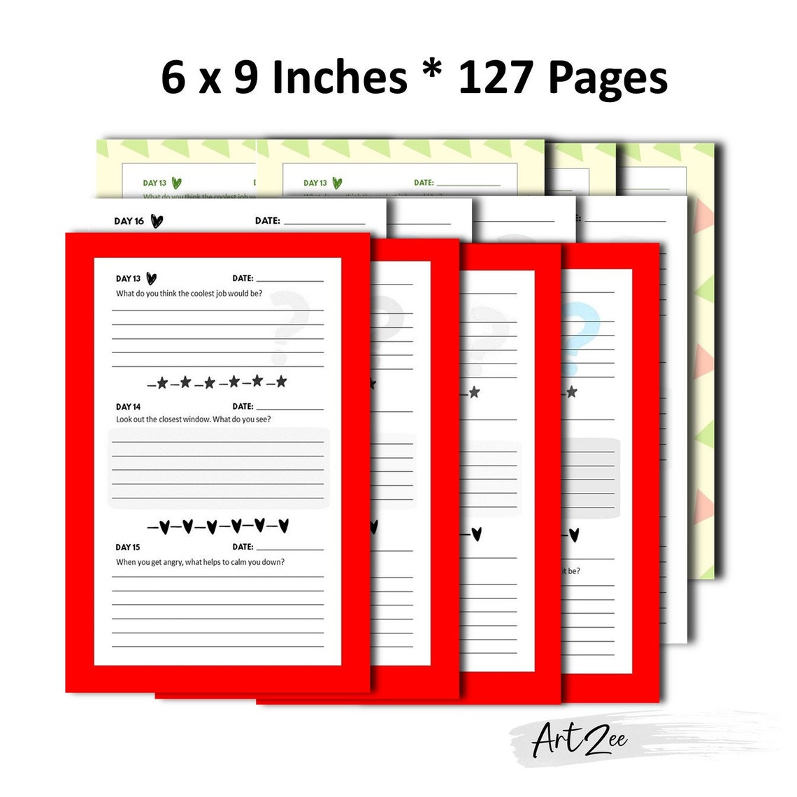 One Question A Day Prompt Journal Workbook for Kids Printable, Instant ...