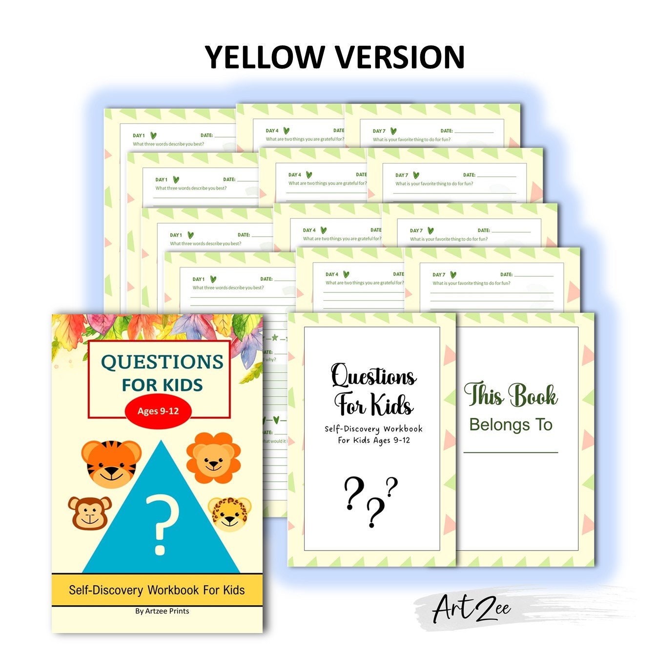 One Question A Day Prompt Journal Workbook for Kids Printable, Instant ...