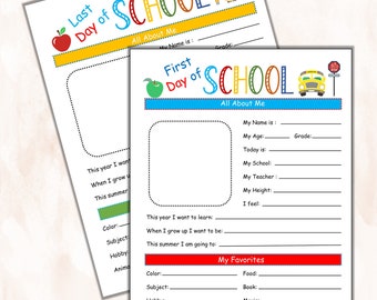 First Day of School Questionnaire / Back to School Interview - Etsy