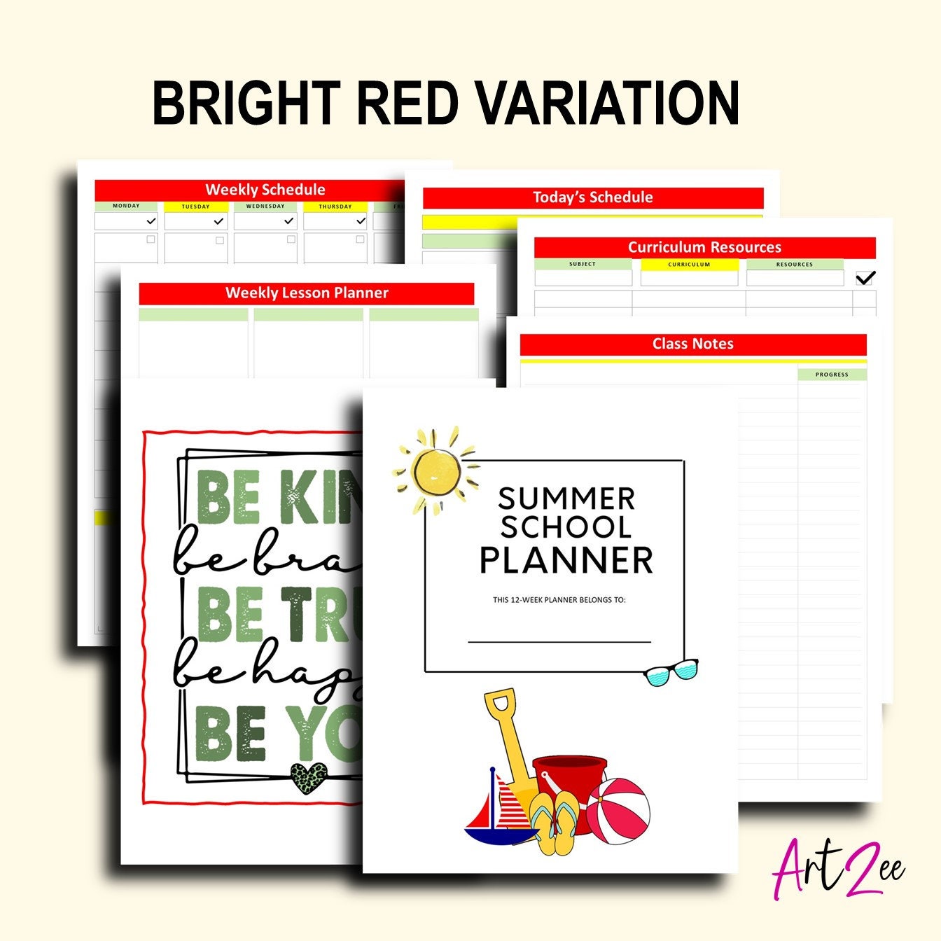 School Planner Organizer Fun Summer Themed Cover for Teachers ...