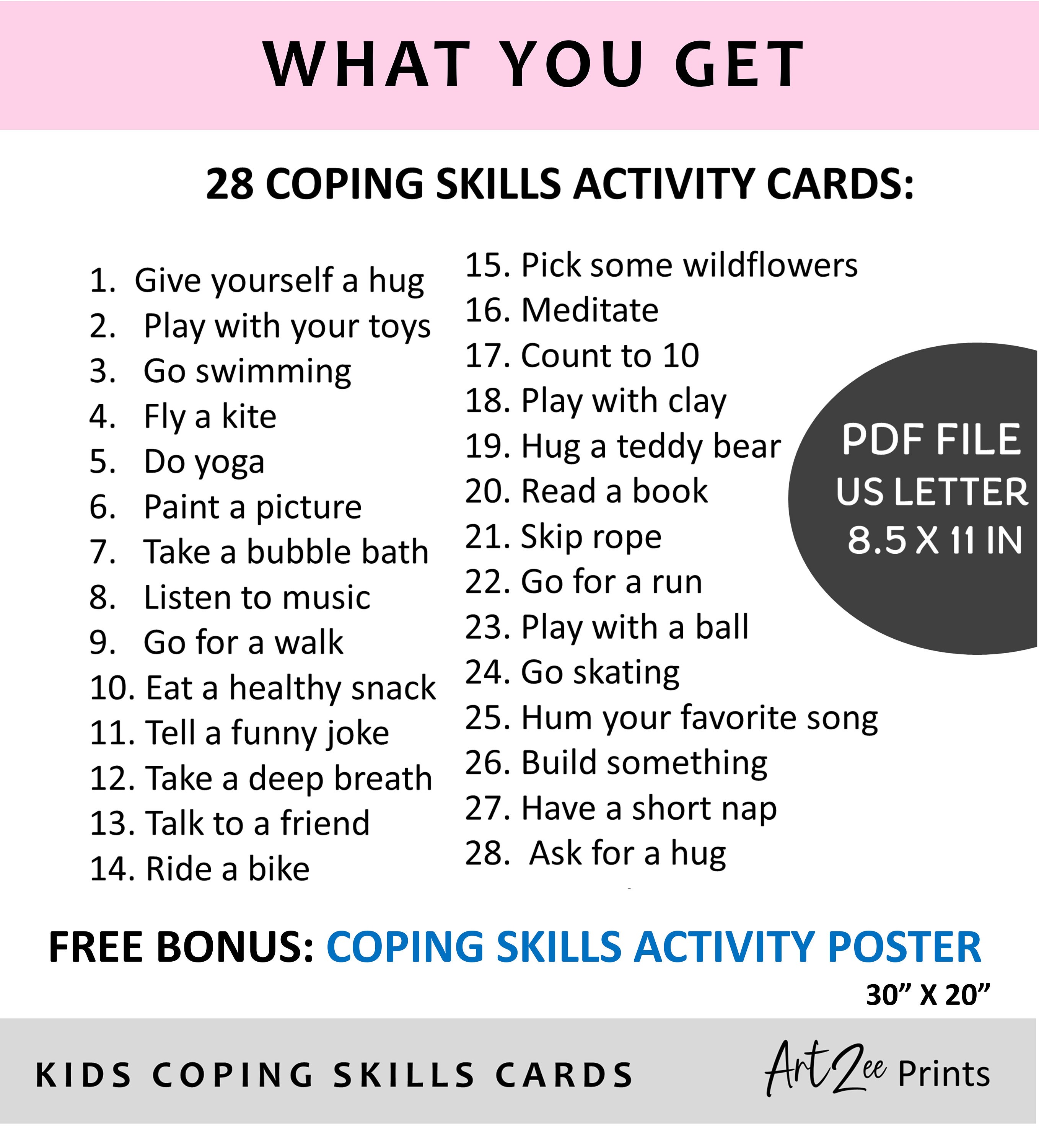Kids Coping Skills Flashcard Calming Down Mindfulness Cards - Etsy