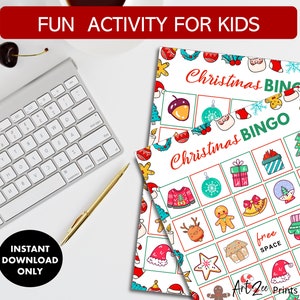 Printable Christmas Bingo Cards for Kids | 20 Cute Holiday Game Cards ...