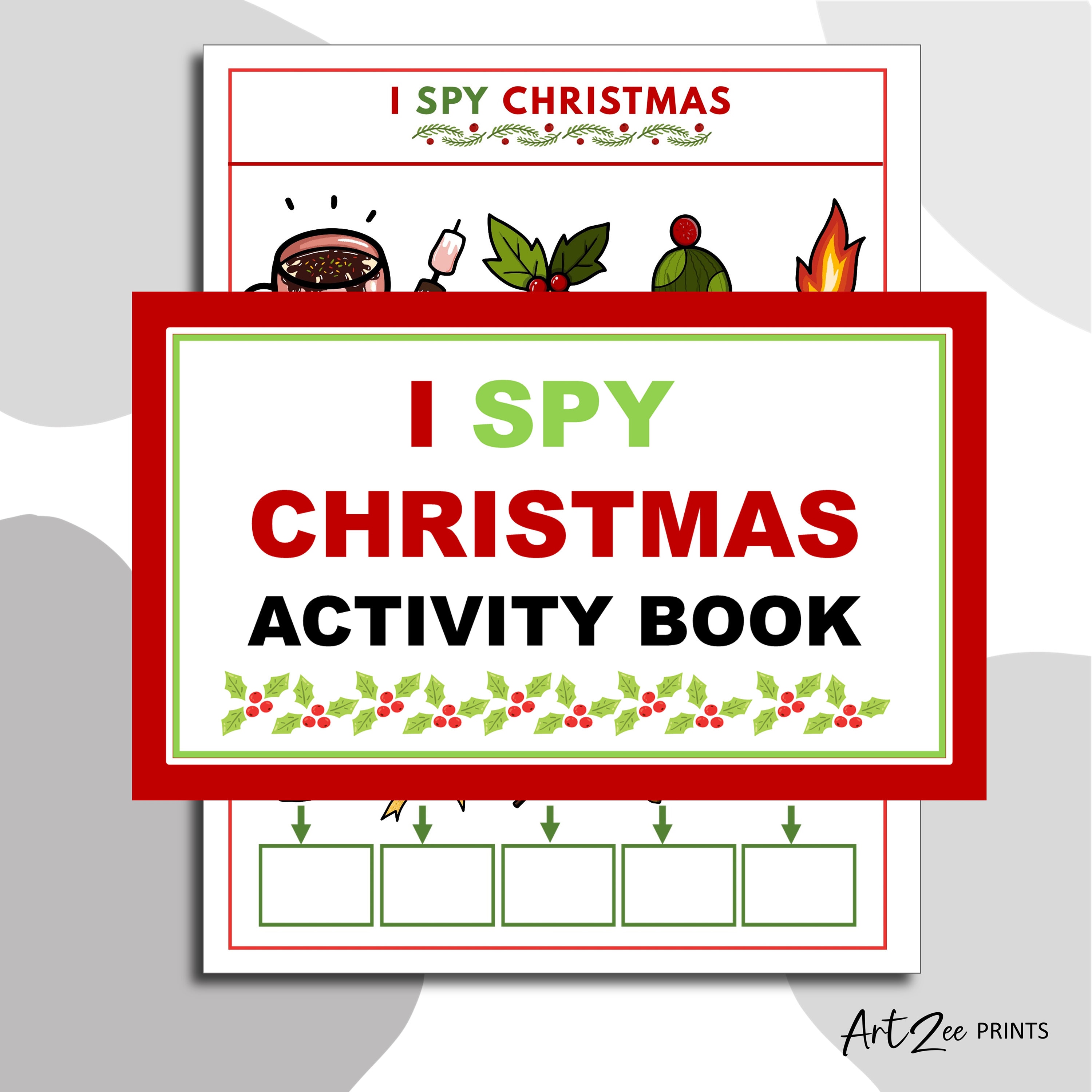 I Spy Christmas Activity Book 20 Printable Kids Counting Game Sheets ...