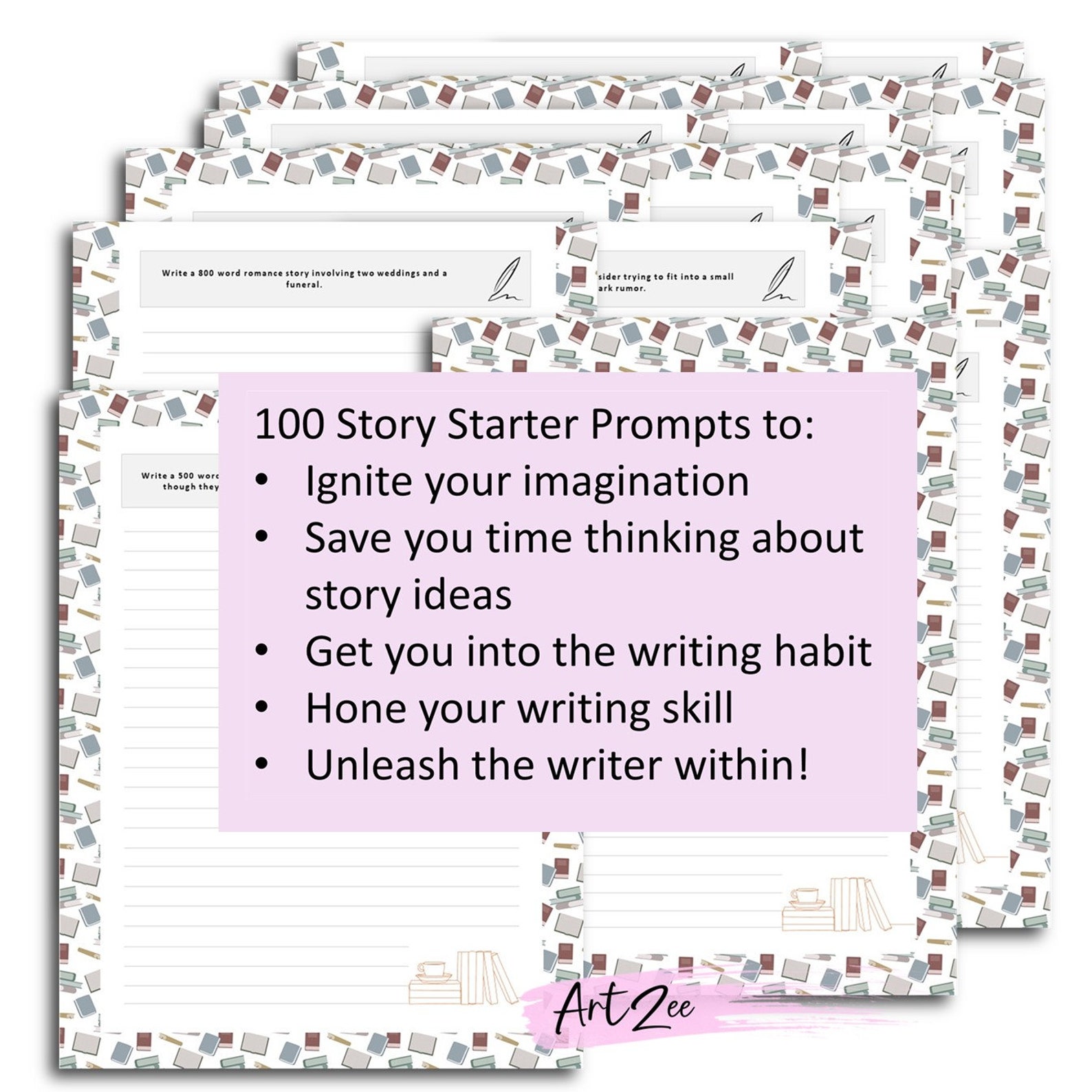 Printable Author Journal Notebook , Writer Workbook With 100 Story ...