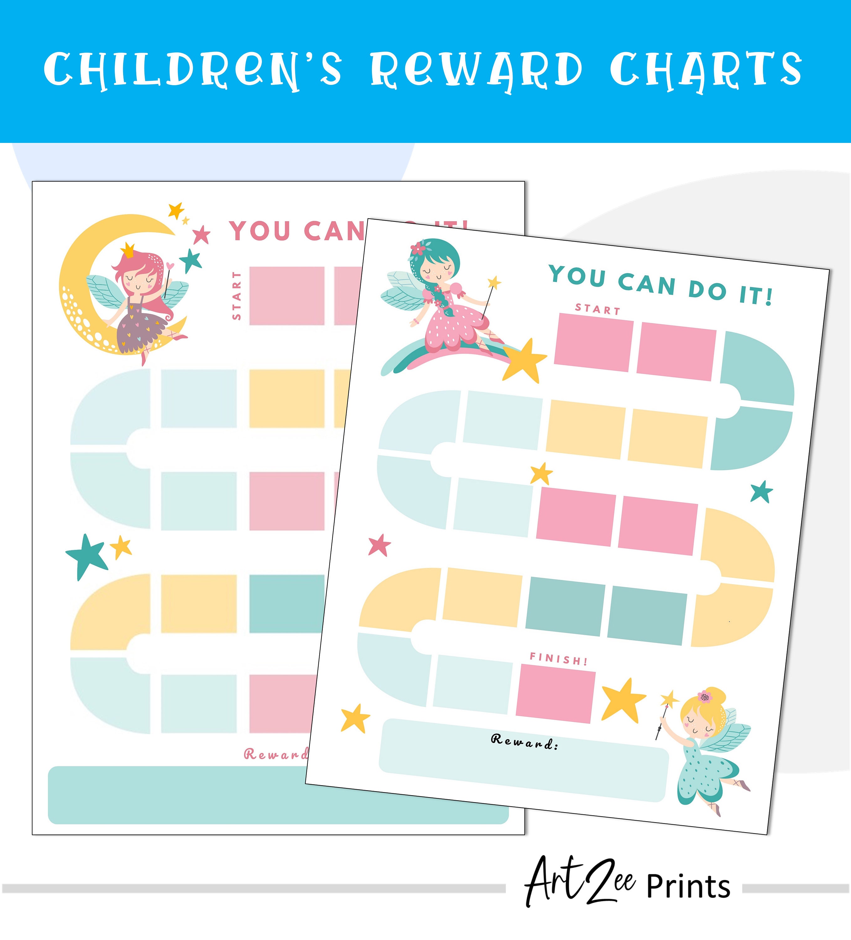 Pastel Rainbow Kids Reward Charts: Habit Training Printable (editable ...
