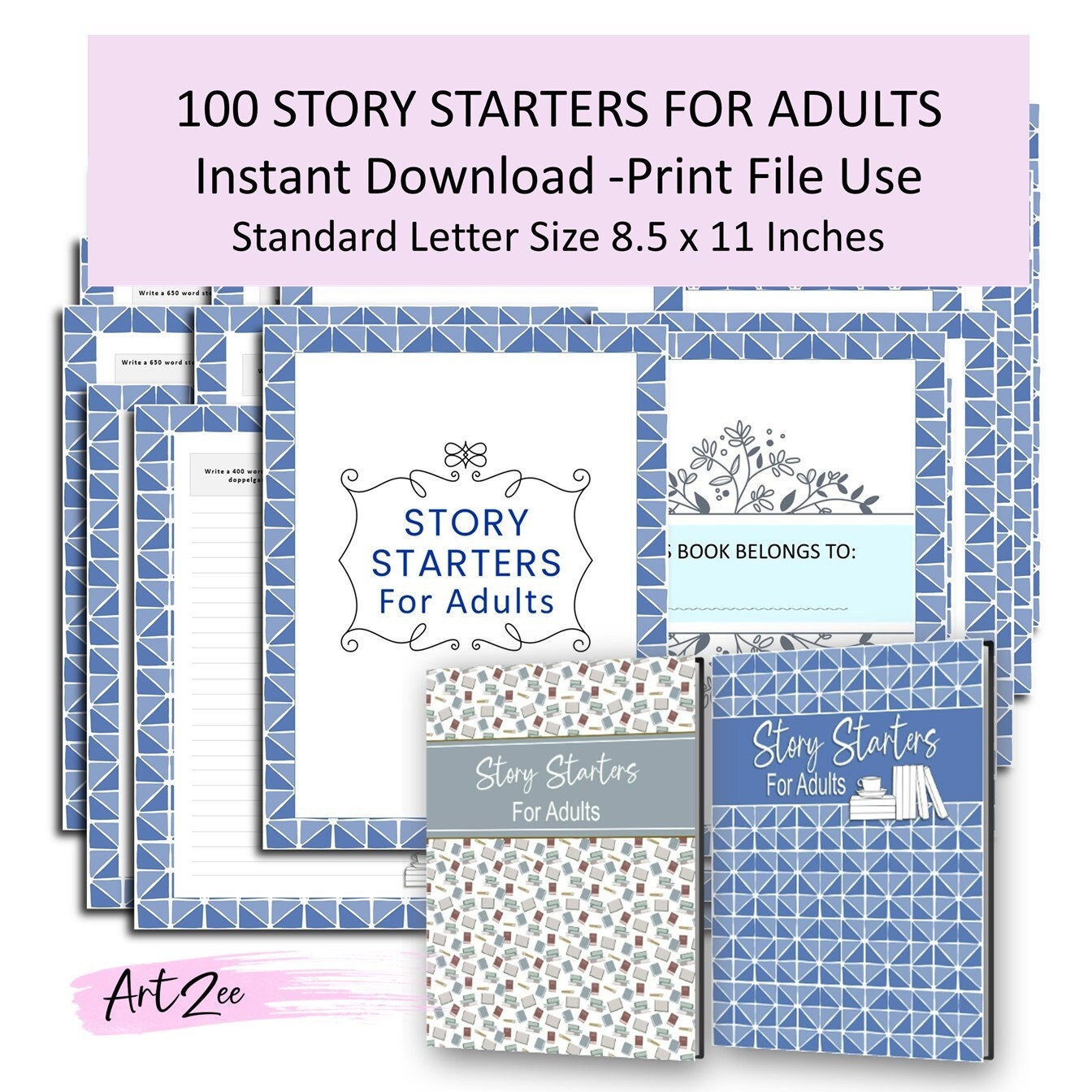 Printable Author Journal Notebook , Writer Workbook With 100 Story ...