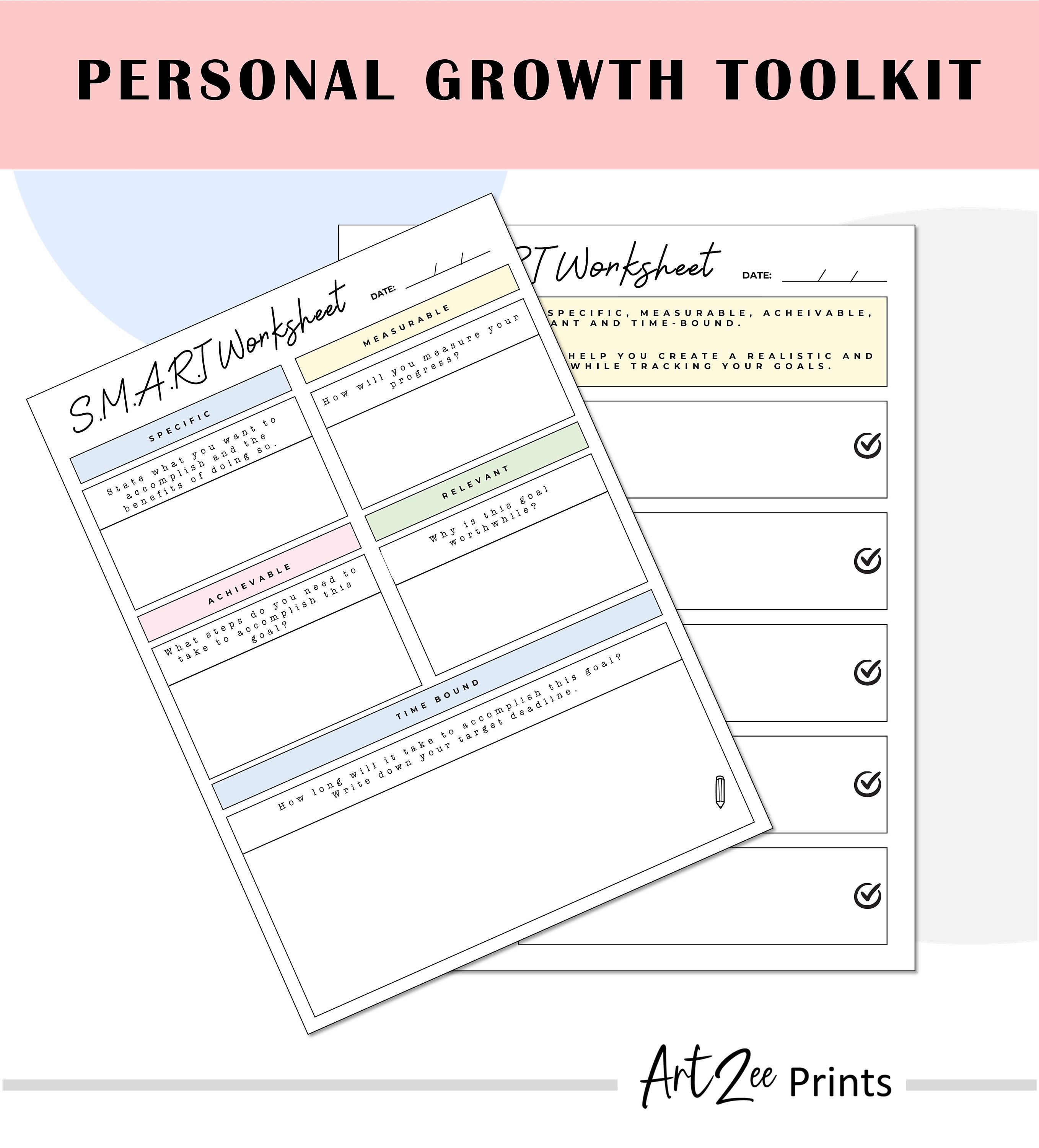 Personal Growth Planner Printables Self-care Kit With SMART Goals ...