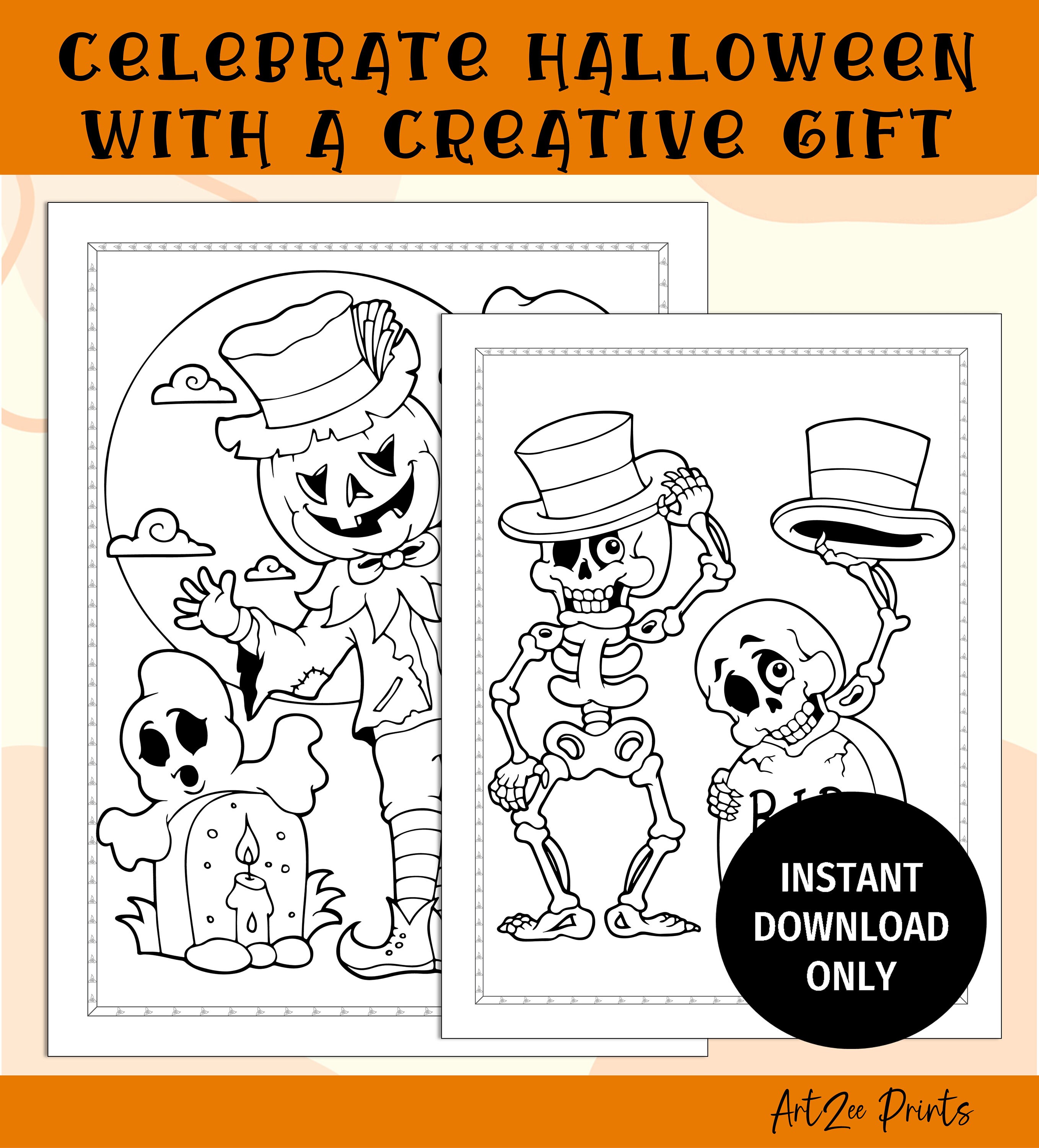 Halloween Coloring Bundle for Kids Ages 8-12 Digital Instant - Etsy
