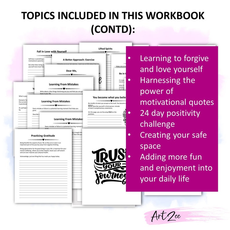 Positive Thinking Workbook Printable With Guided Self-love Prompts and ...