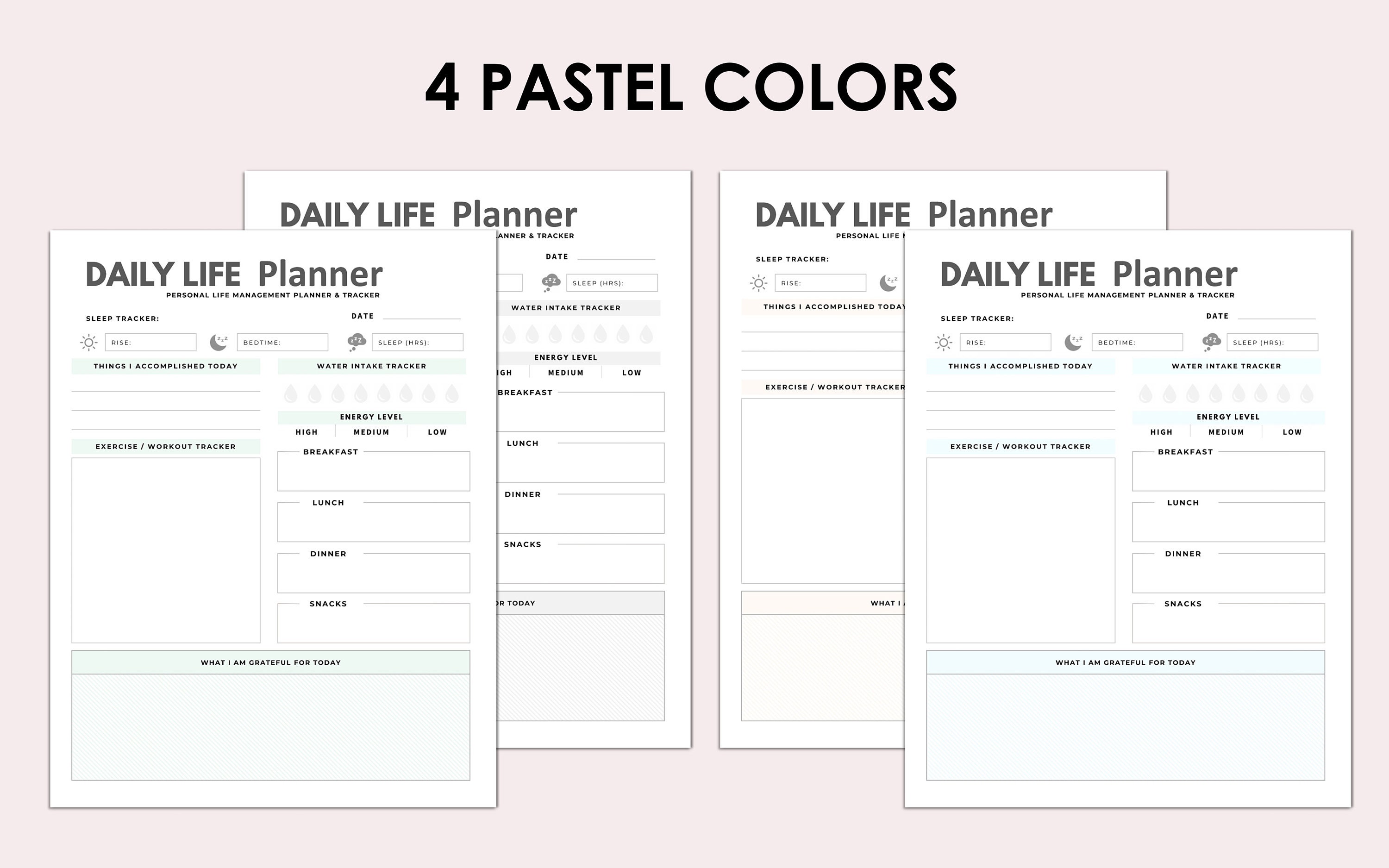 Printable Life Planner, Wellbeing Template, Wellness Tracker, Life ...