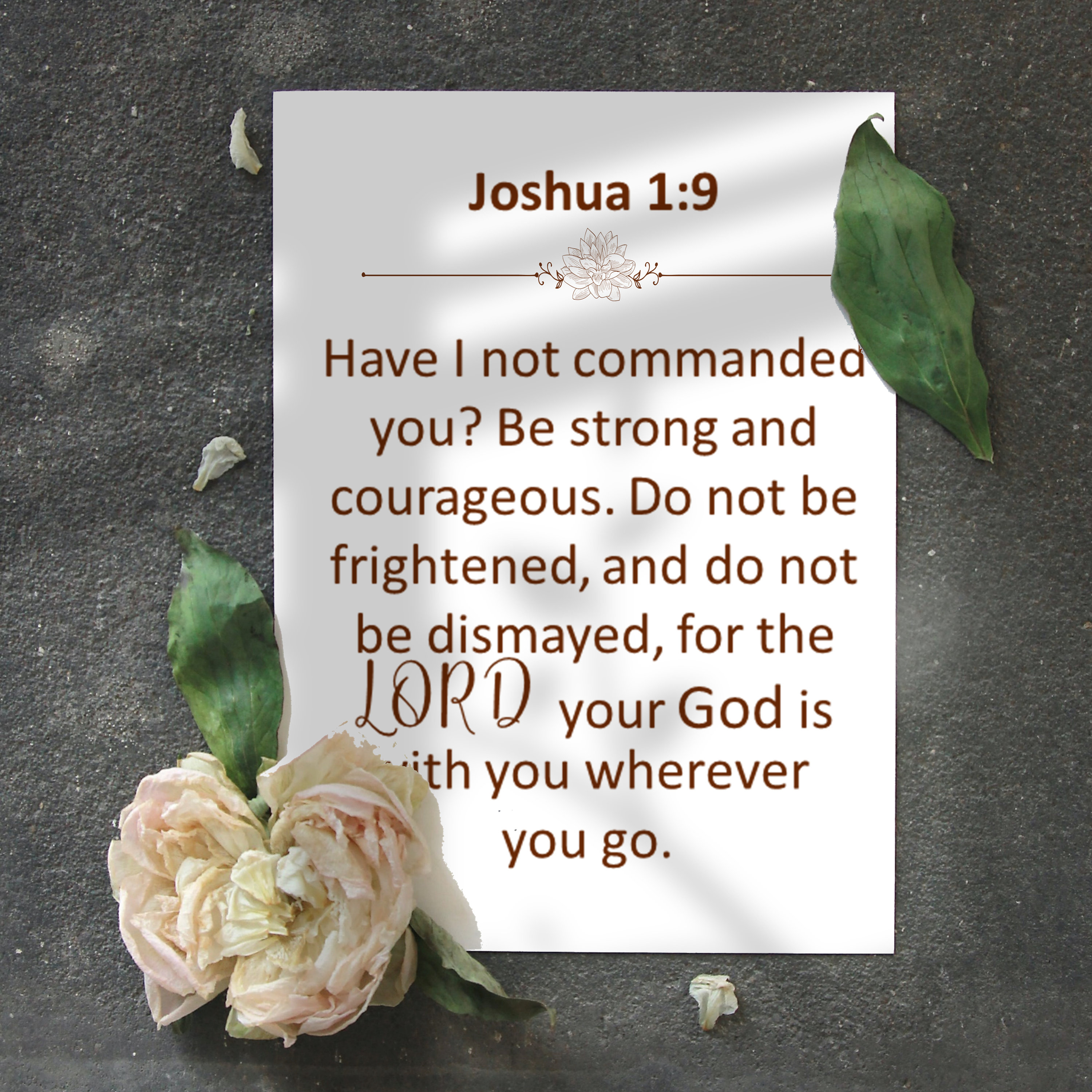 Joshua 1:9 Bible Verse Wall Art Print Christian Wall Decor Scripture ...