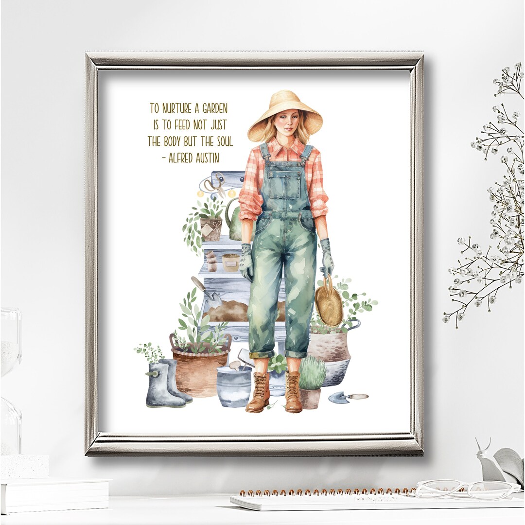 Country Girl Poster Printable Farmhouse Wall Art Plant Lover - Etsy