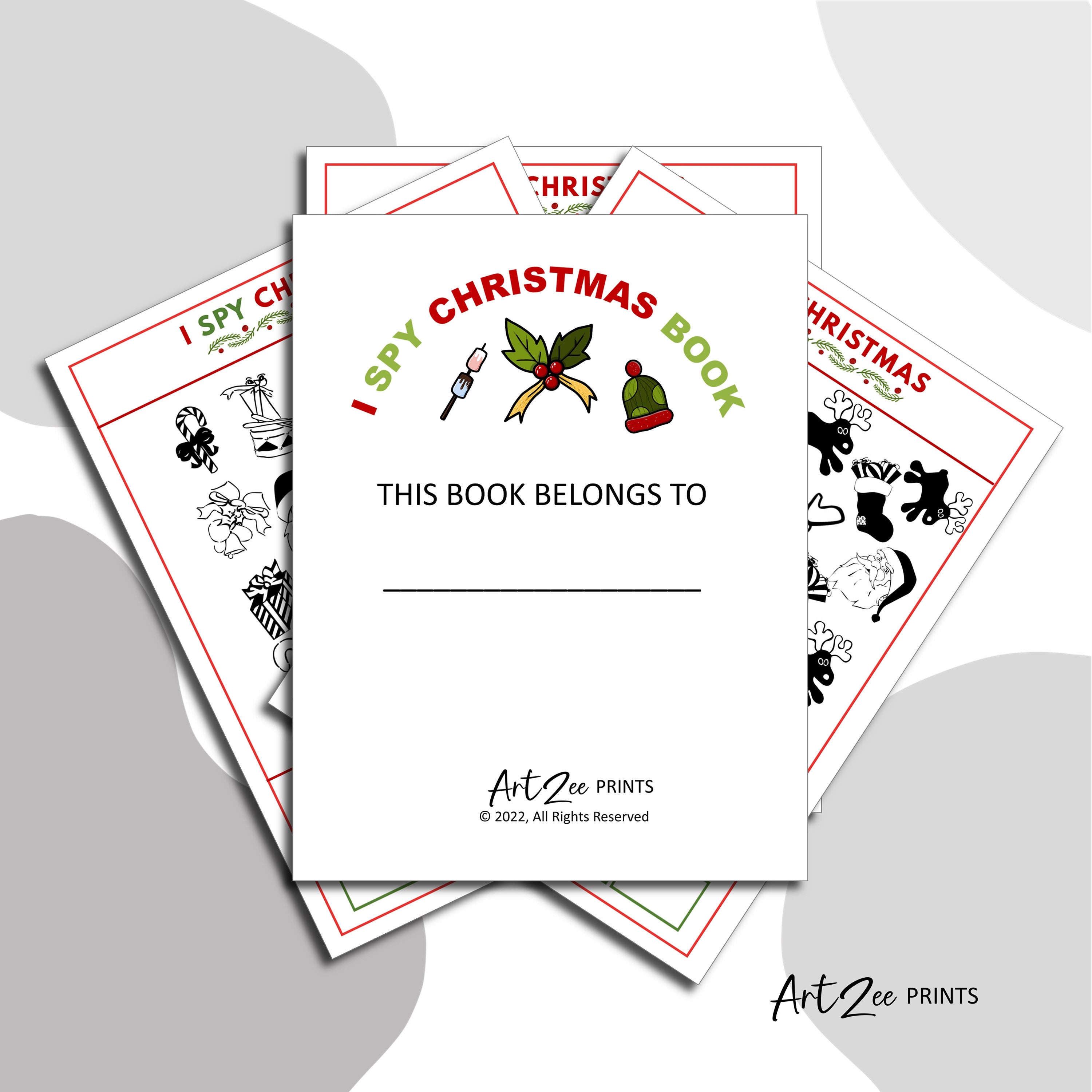I Spy Christmas Activity Book 20 Printable Kids Counting Game Sheets ...