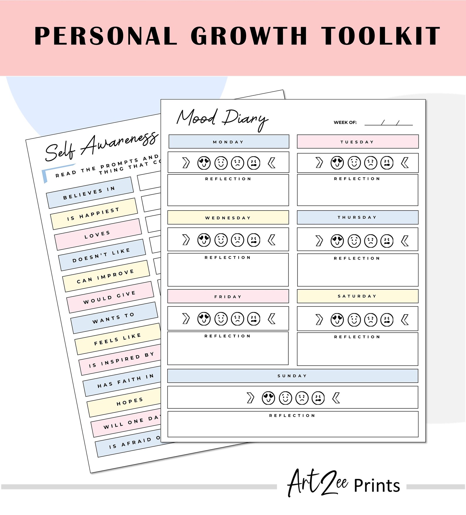 Personal Growth Planner Printables Self-care Kit With SMART Goals ...