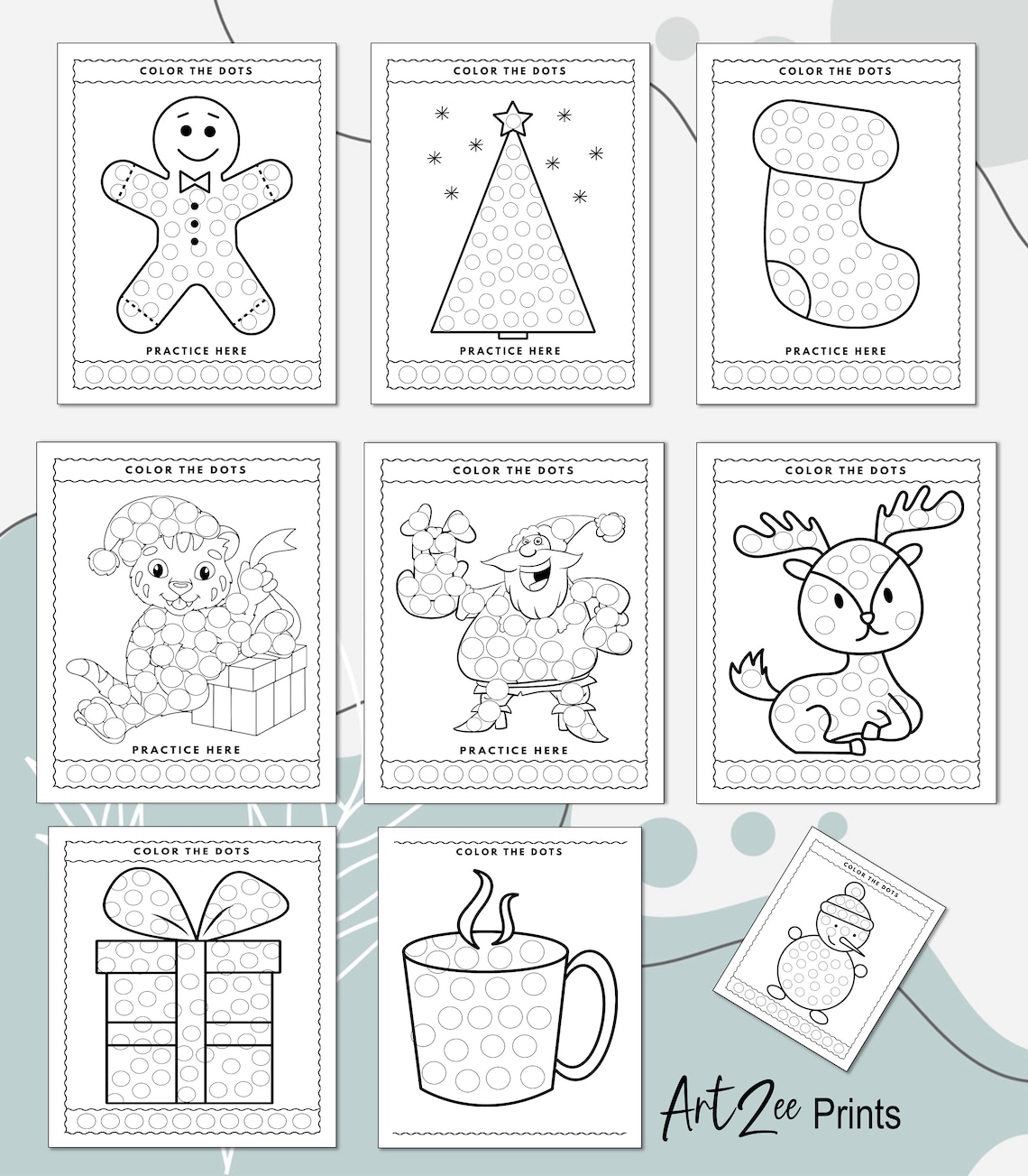 Christmas Toddler Activities Dot Marker Coloring Pages Dab - Etsy