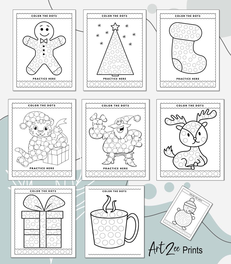 Christmas Toddler Activities Dot Marker Coloring Pages Dab - Etsy