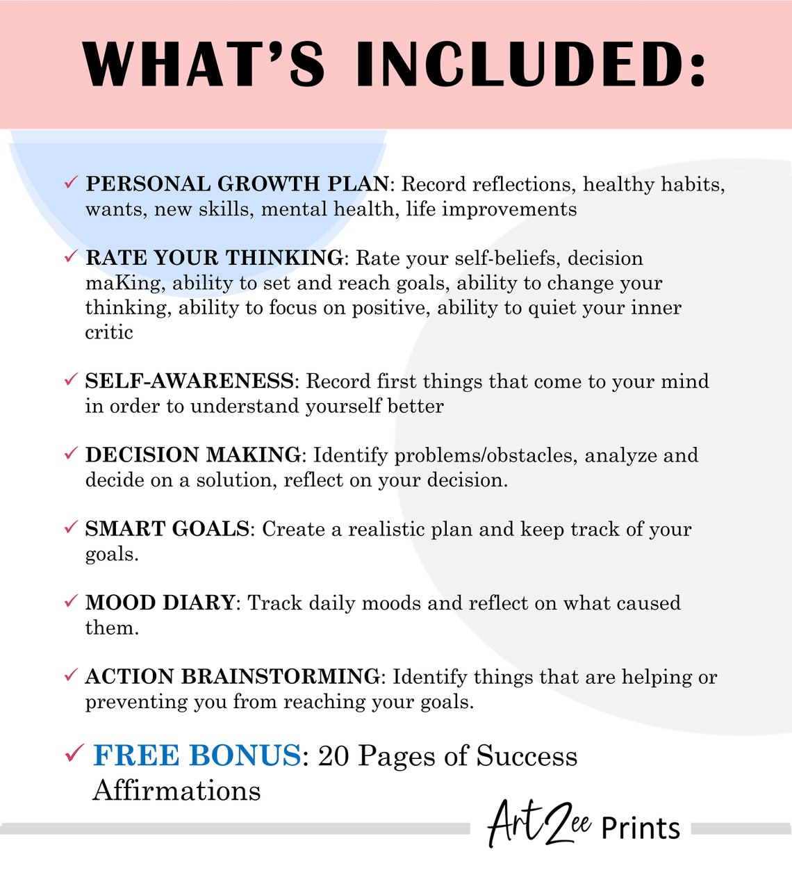 Personal Growth Planner Printables Self-care Kit With SMART Goals ...