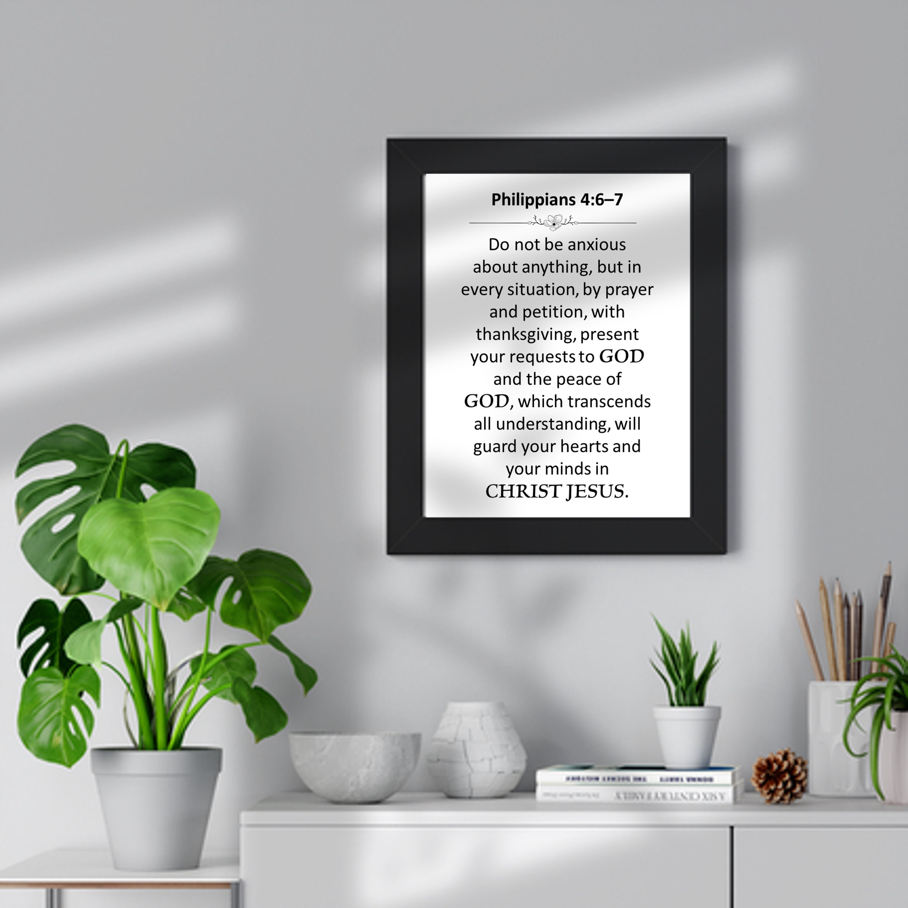 Philippians 4:6-7 Bible Verse Printable, Minimalist Christian Wall Art ...
