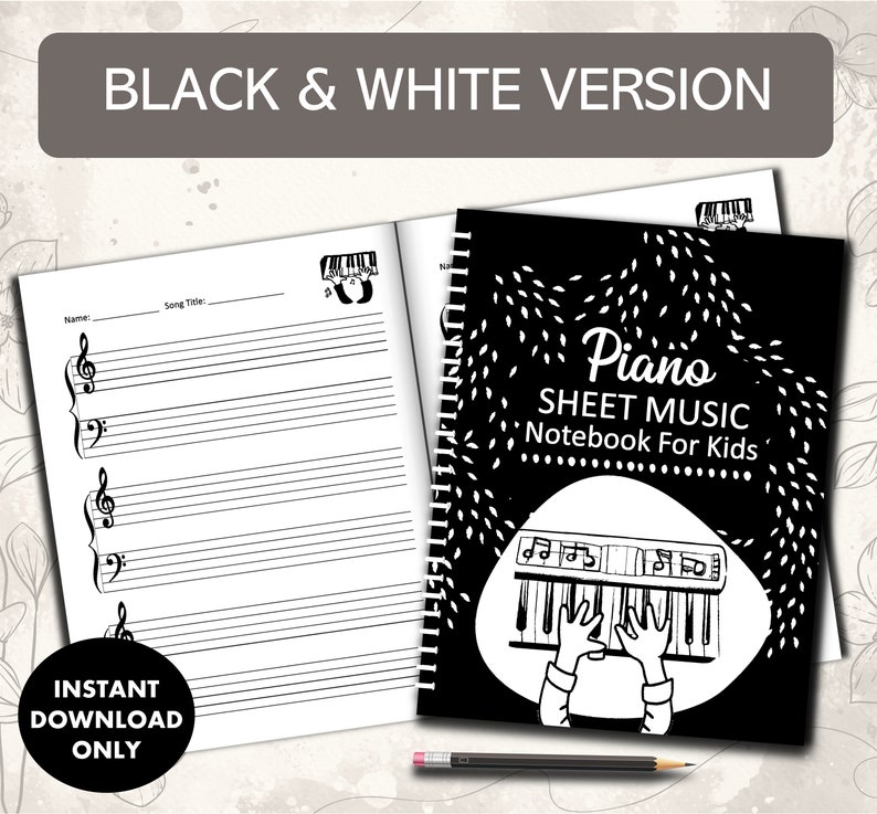 Kids Blank Sheet Music Printable Piano Staff Paper Kids - Etsy