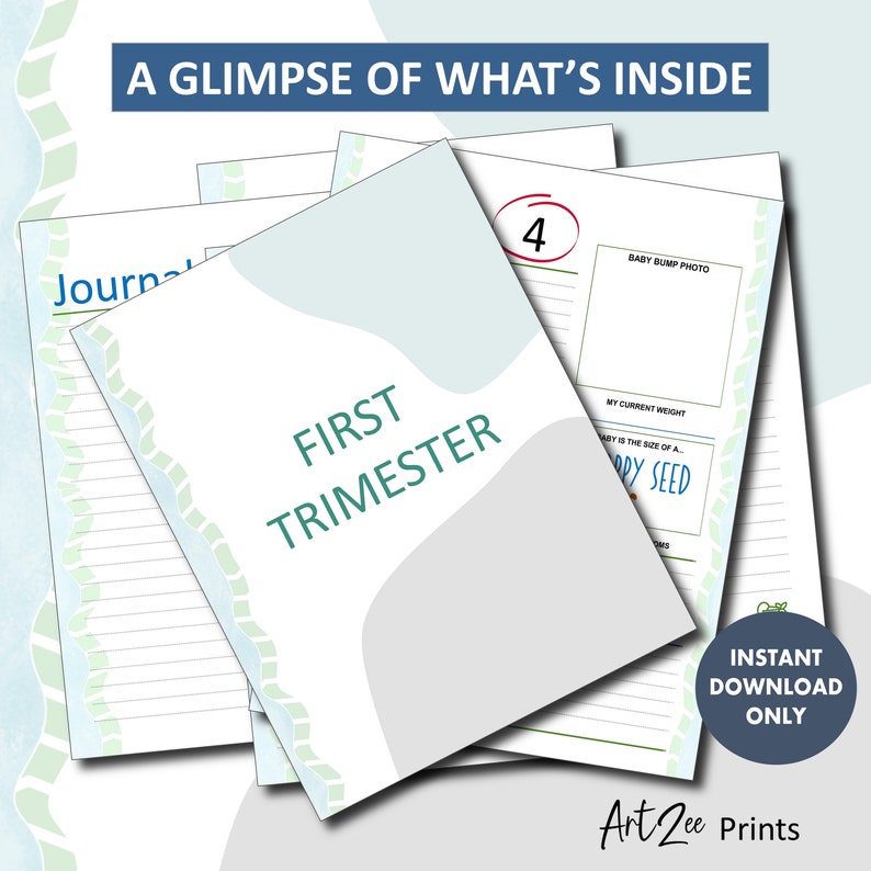 Pregnancy Journal and Memory Book Tracker Countdown Diary Tracker ...