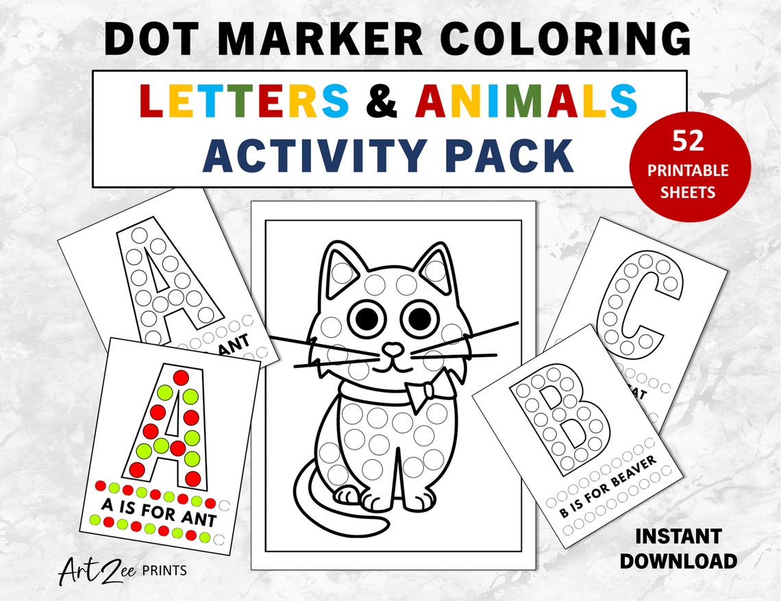 Dot-a-dot Printable, Dot Marker Activity Worksheets, Dab It Preschool ...