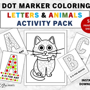 Dot-a-dot Printable, Dot Marker Activity Worksheets, Dab It Preschool ...