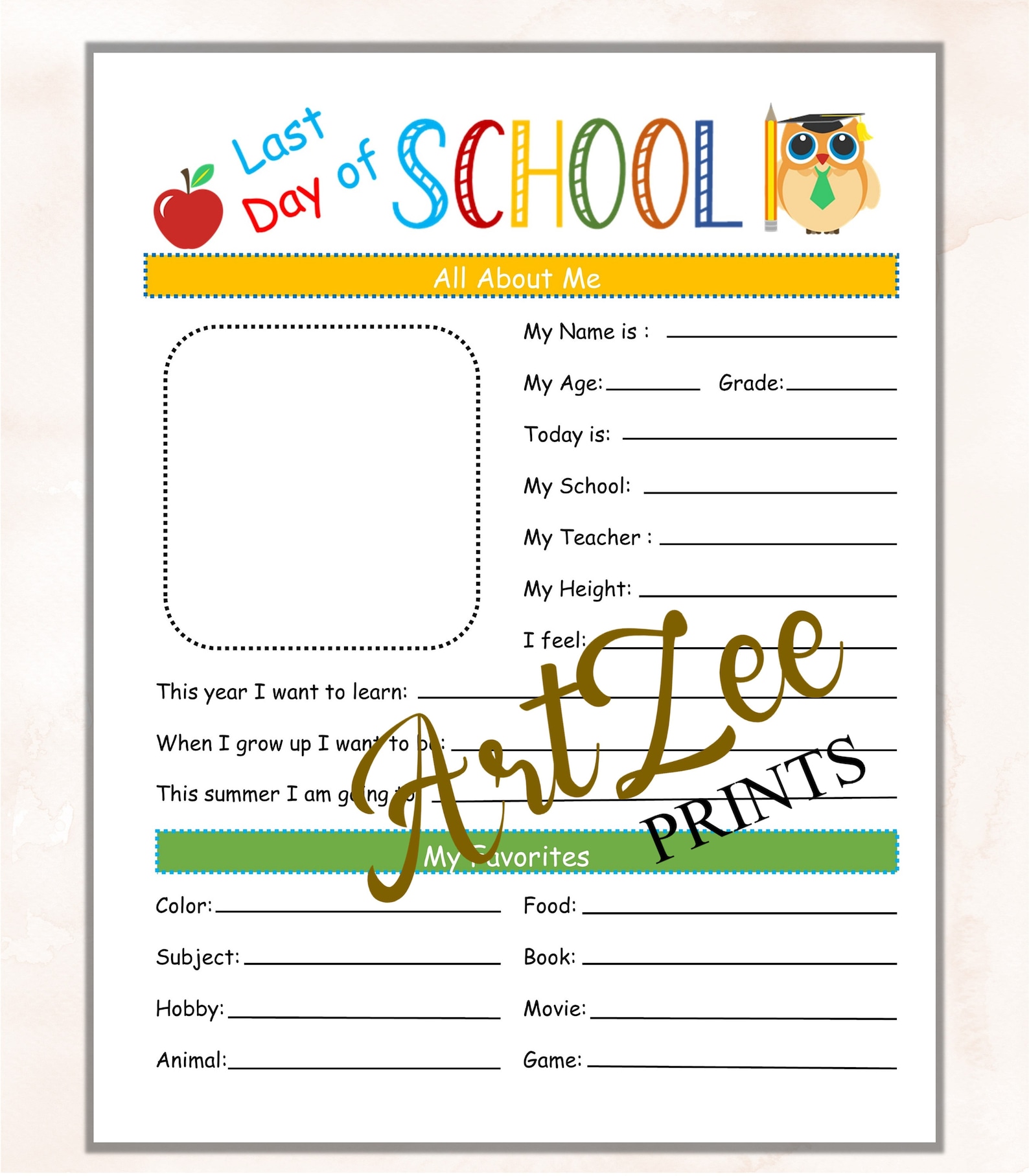 First Day of School Printable Back to School Kids Printable - Etsy