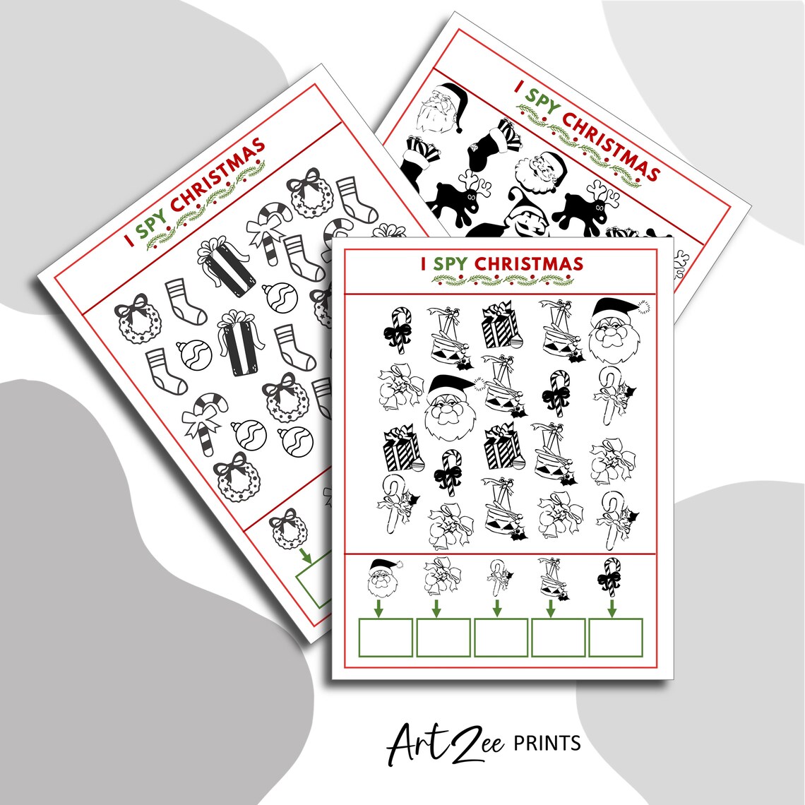 I Spy Christmas Activity Book 20 Printable Kids Counting Game Sheets ...