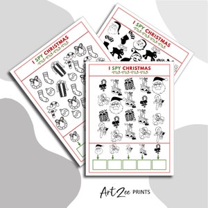I Spy Christmas Activity Book 20 Printable Kids Counting Game Sheets ...