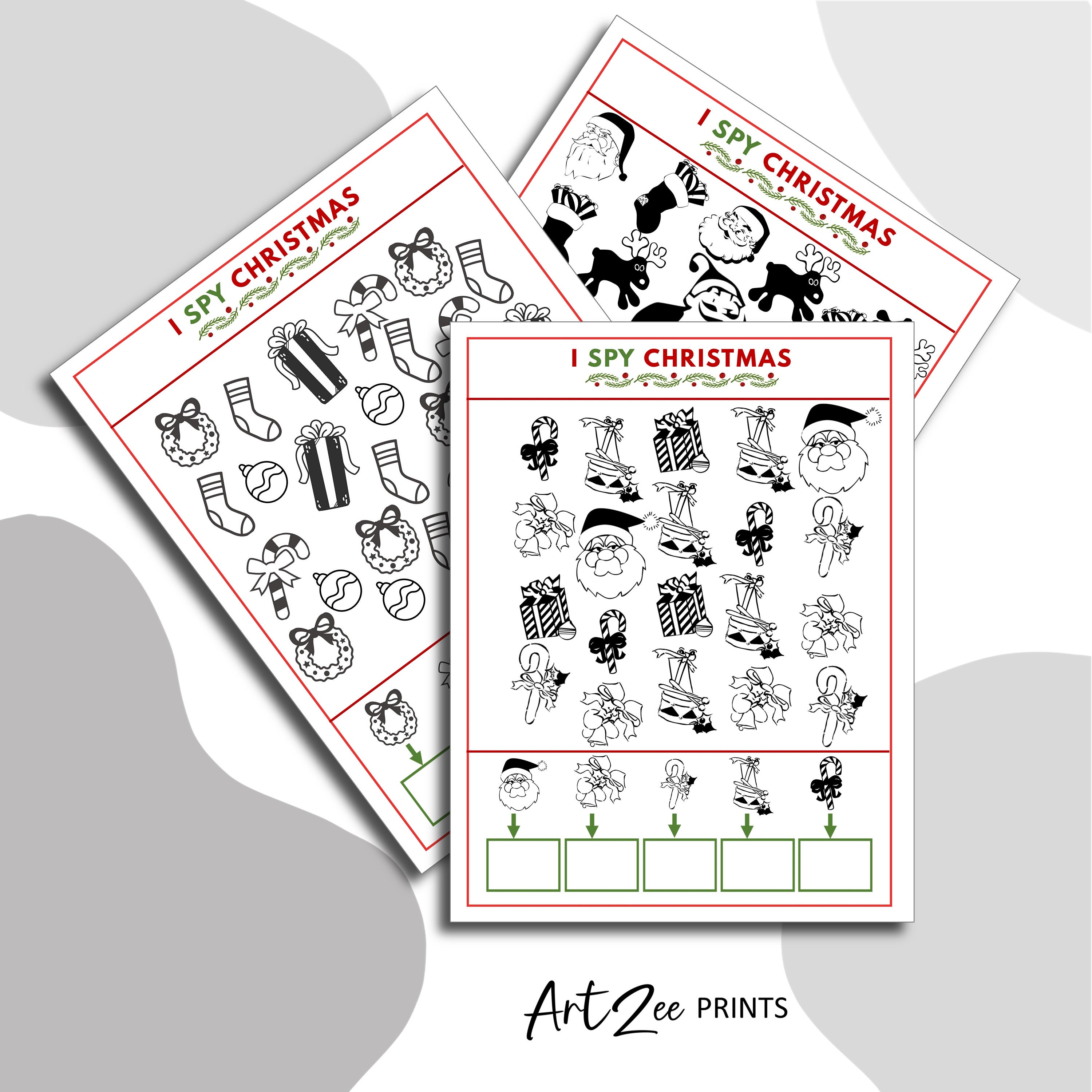 I Spy Christmas Activity Book 20 Printable Kids Counting Game Sheets ...